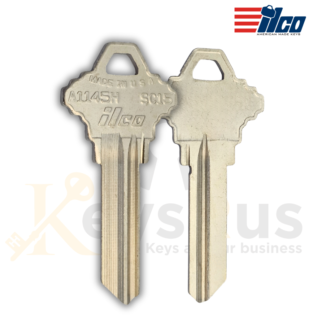 ILCO A1145H / SC15 Key Blanks -Nickel-Plated Brass – L Section – 10 Pa ...
