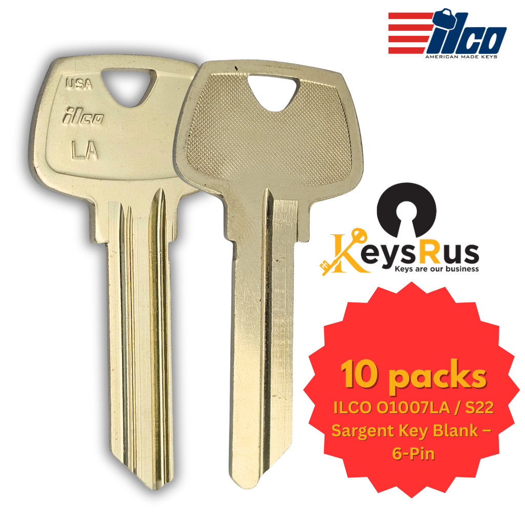 ILCO O1007LA / S22 Sargent Key Blank – 6-Pin – 10/Pack | LA Section ...