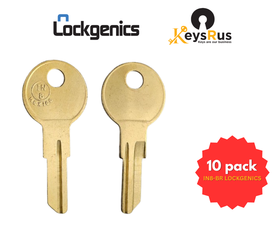 IN8-BR Key Blanks – 10-Pack & 50-Pack| LockGenics | IN8 / 1040 (Brass ...