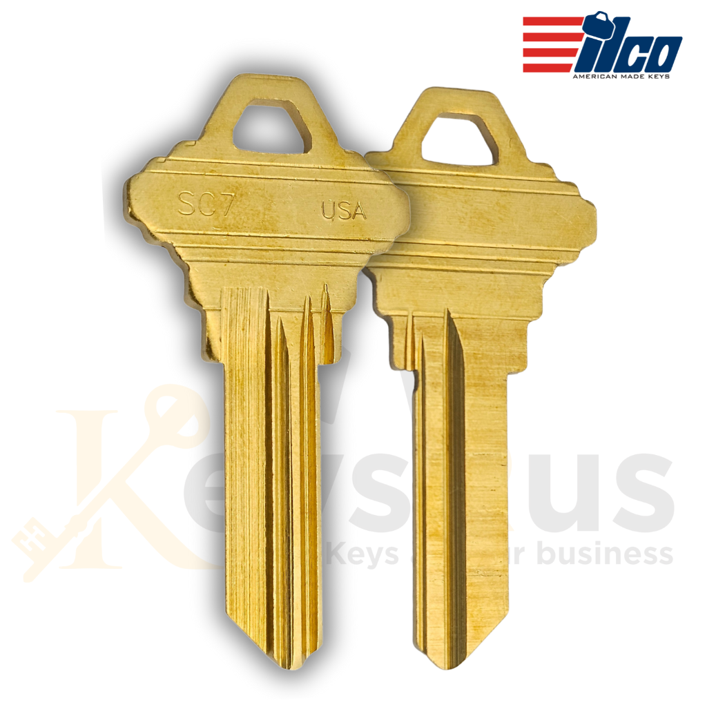 SC7-BR Key Blanks – 5-Pin – Brass – F Section – 50 Pack – Uncut for Sc ...